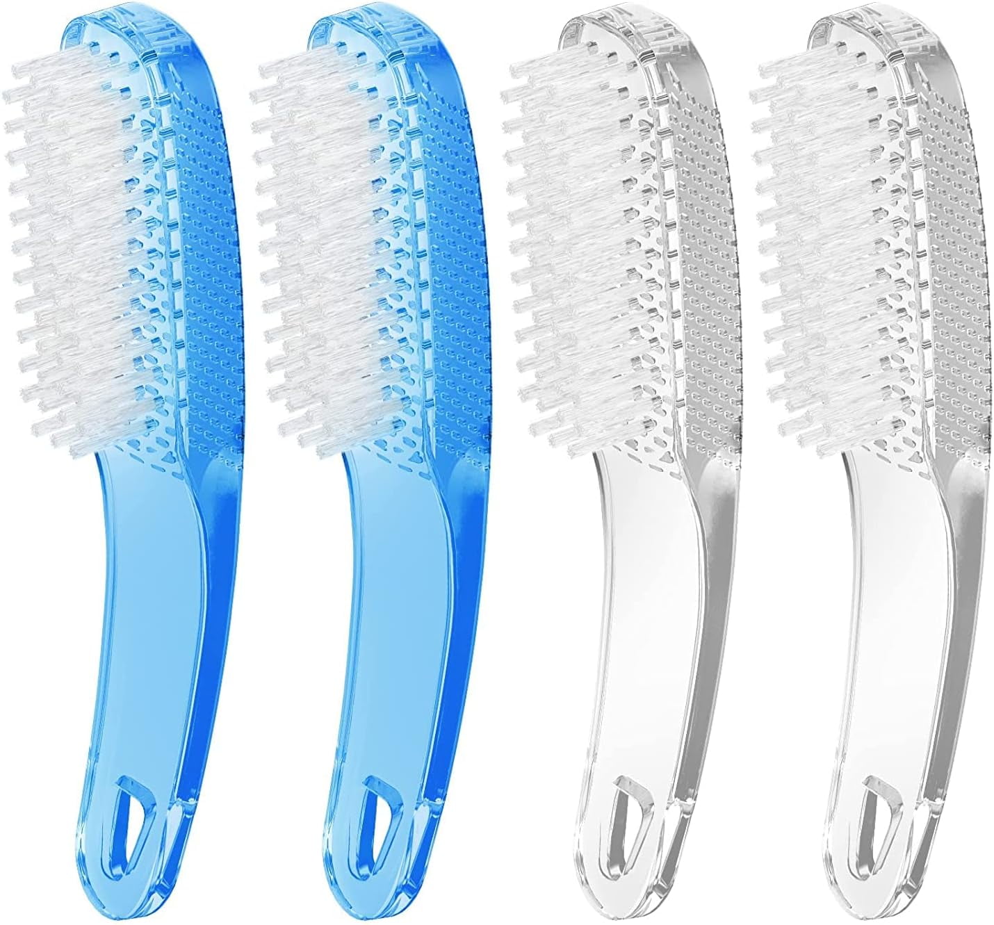 4 Pcs Nail Cleaning Brushes, Plastic Handle Scrubbing Brush Fingernail ...