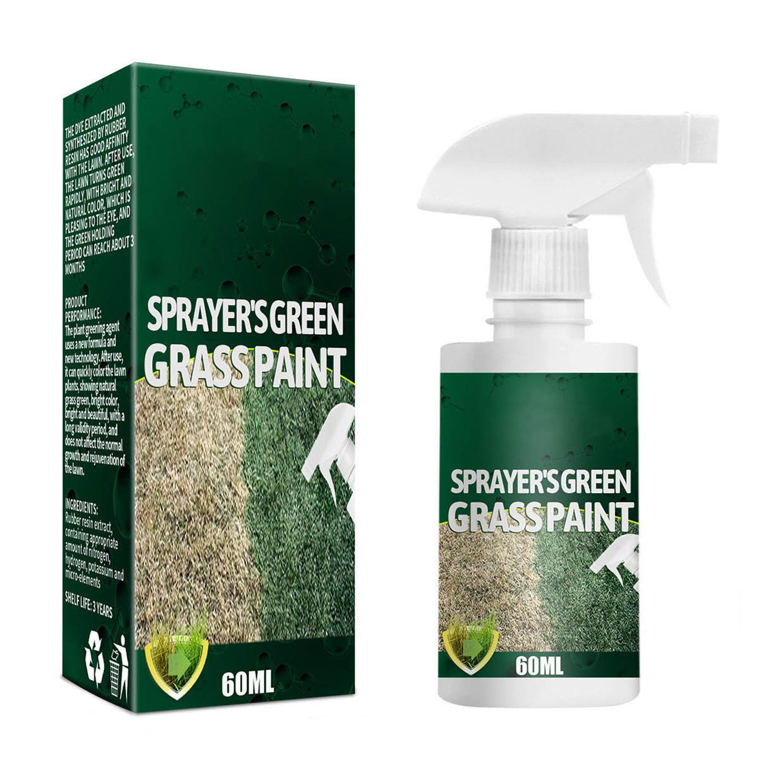 4 Pcs "Natural Lawn Green Stain Spray - Safe Grass Coloring Agent, 60ml ...