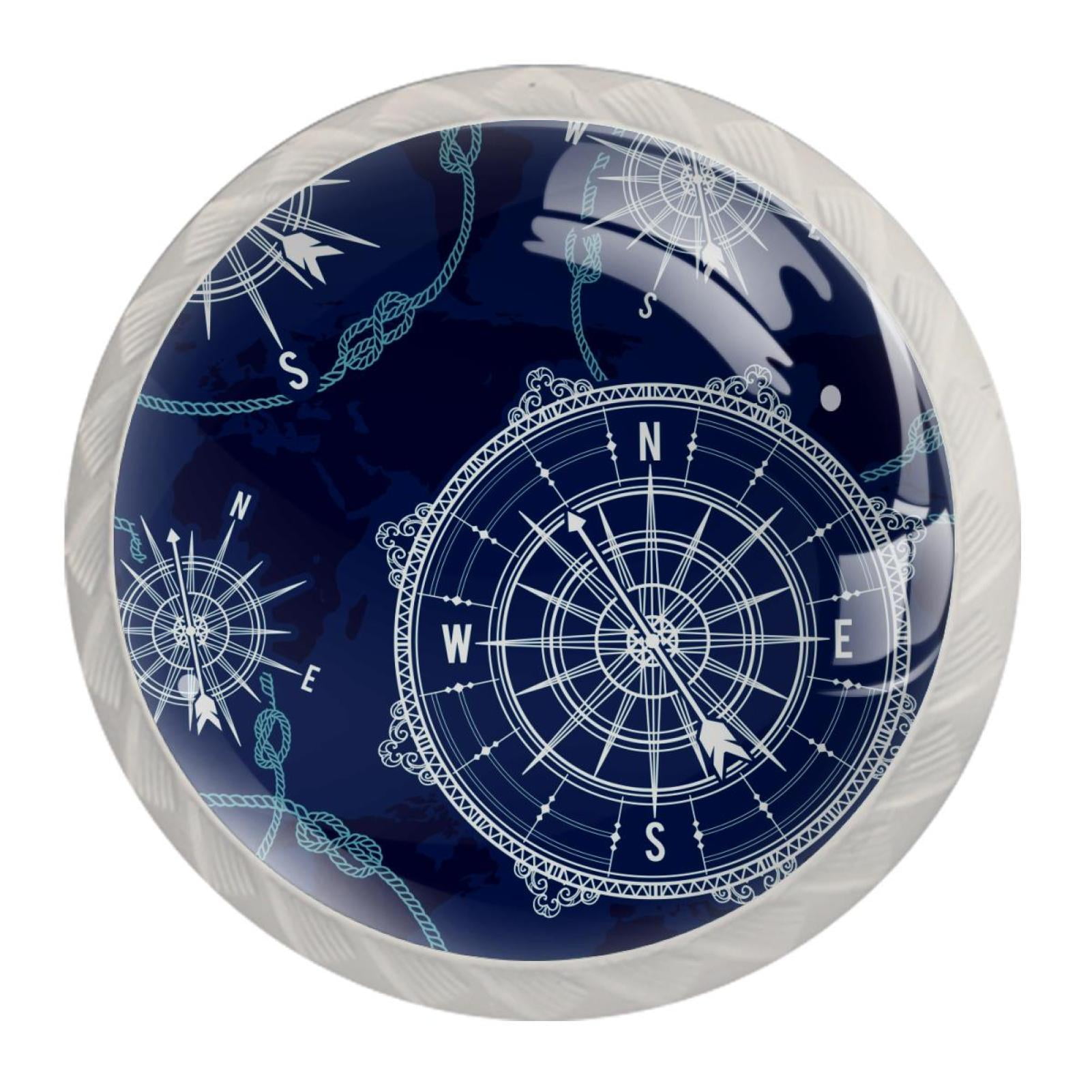 4 Pcs Nautical Compass Knobs for Kitchen Cabinet Cupboard Dresser ...