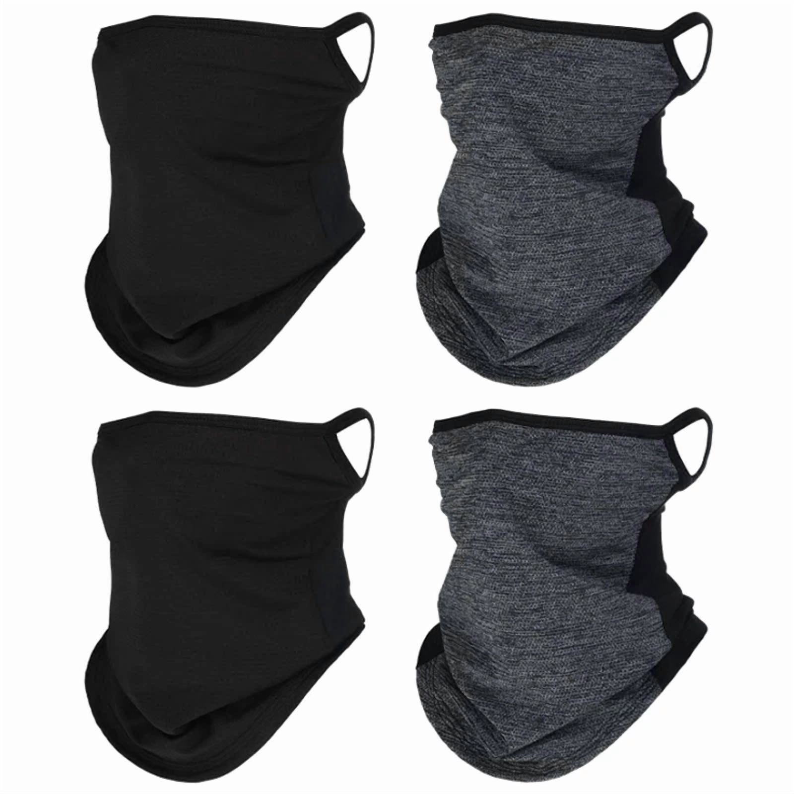 4 Pcs Neck Gaiter With Ear Loops Neck Covers Bandana Cloth Face Gaiter ...