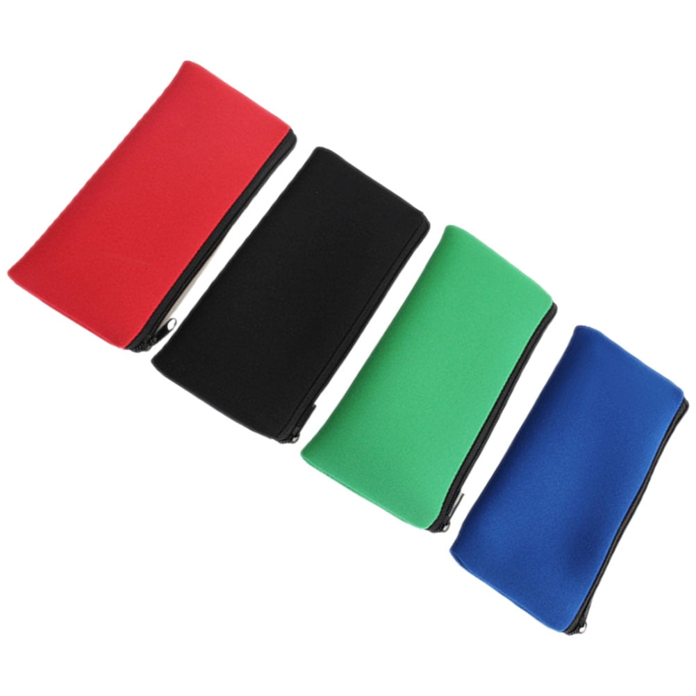 4 Pcs Neoprene Zippered Pencil Pouches Pieces Multi-purpose Storage ...