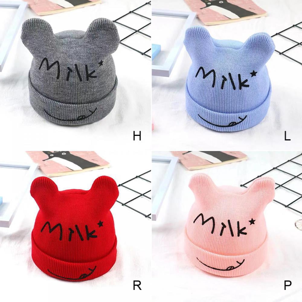 4 Pcs Newborn Baby Hat Bear Ears Infant Caps Baby Boy Girl Toddler Hats ...