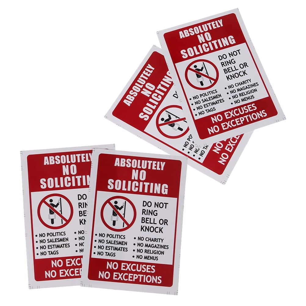 4 Pcs No Soliciting Sign for House Sticker Coupler Adapter Stickers ...