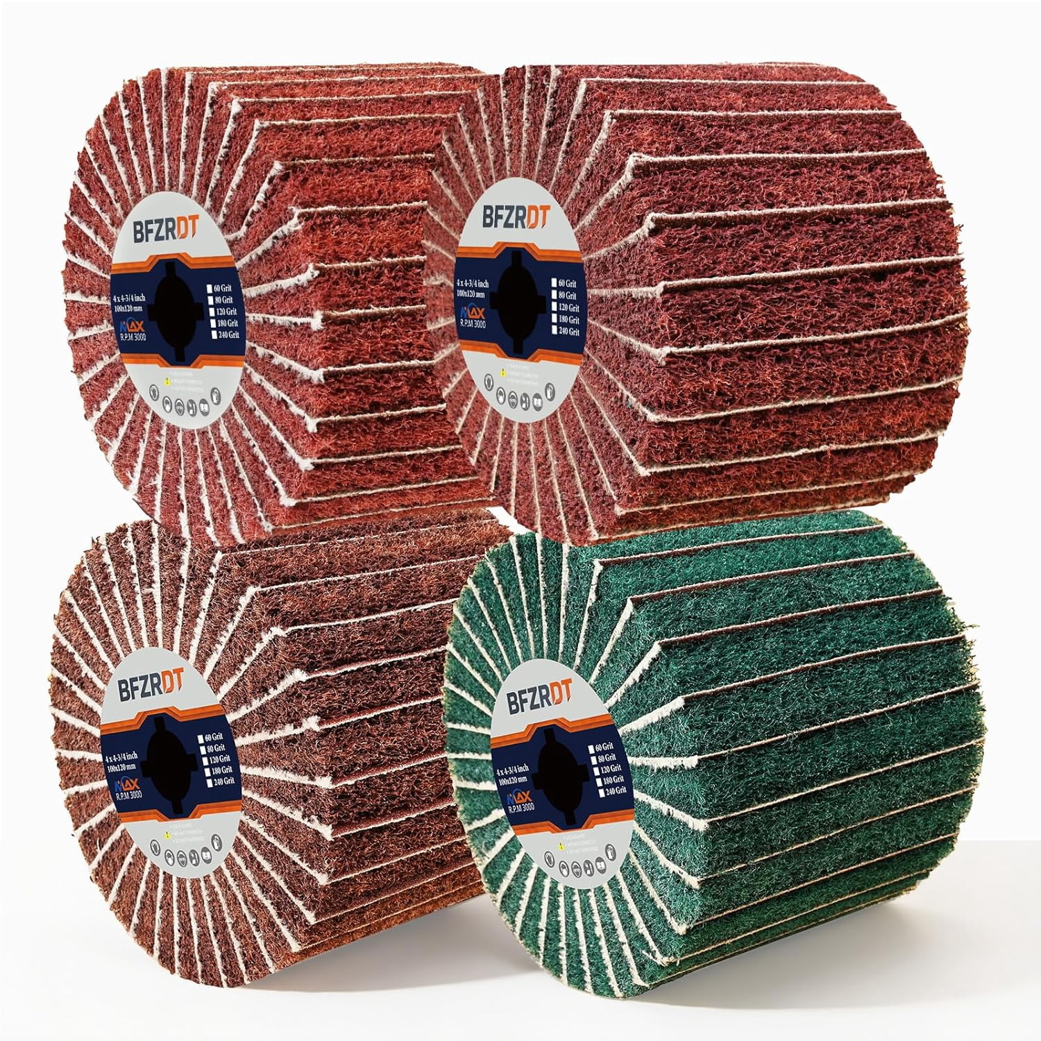 4 Pcs Non-Woven Wheel Surface Conditioning Tool, 60 80 120 180 Grit 4.7 ...