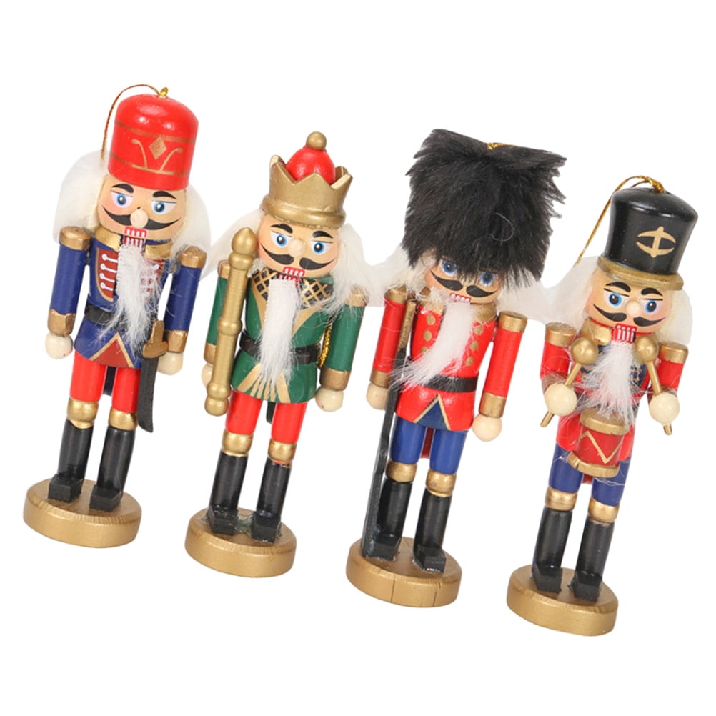 4 Pcs Nutcracker Puppets Xmas Decor Desktop Holiday Nutcrackers ...