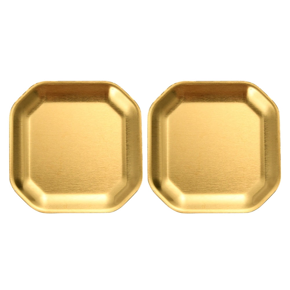 4 Pcs Octagonal Dish Gold Decor Food Tray Decorative Snack Korean ...