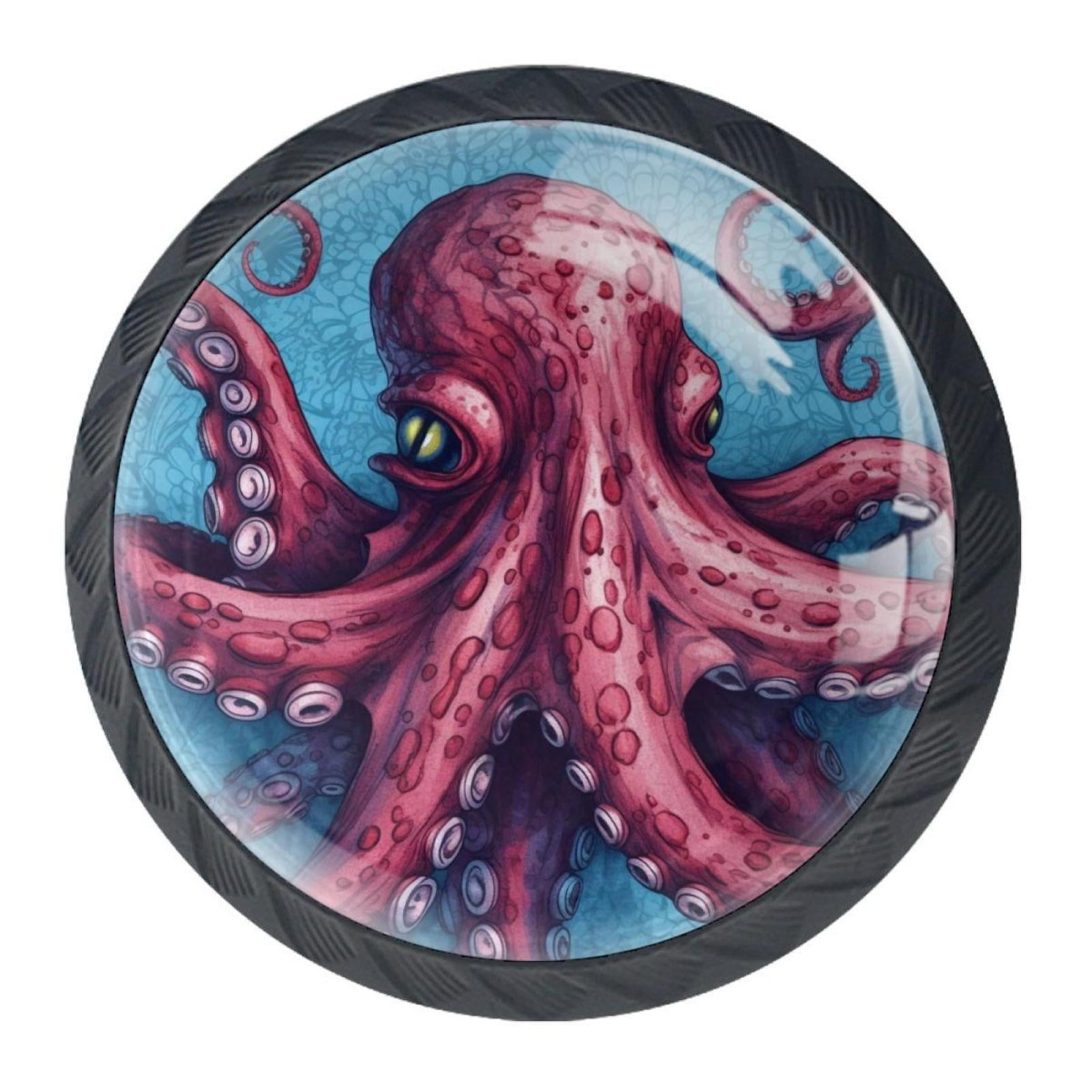 4 Pcs Octopus Knobs for Kitchen Cabinet Cupboard Dresser Bookcase ...