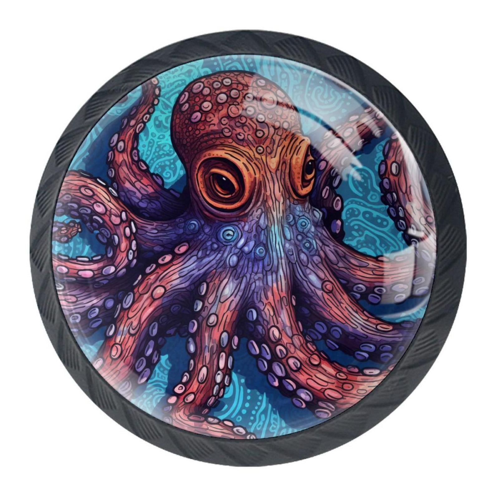 4 Pcs Octopus Knobs for Kitchen Cabinet Cupboard Dresser Bookcase ...