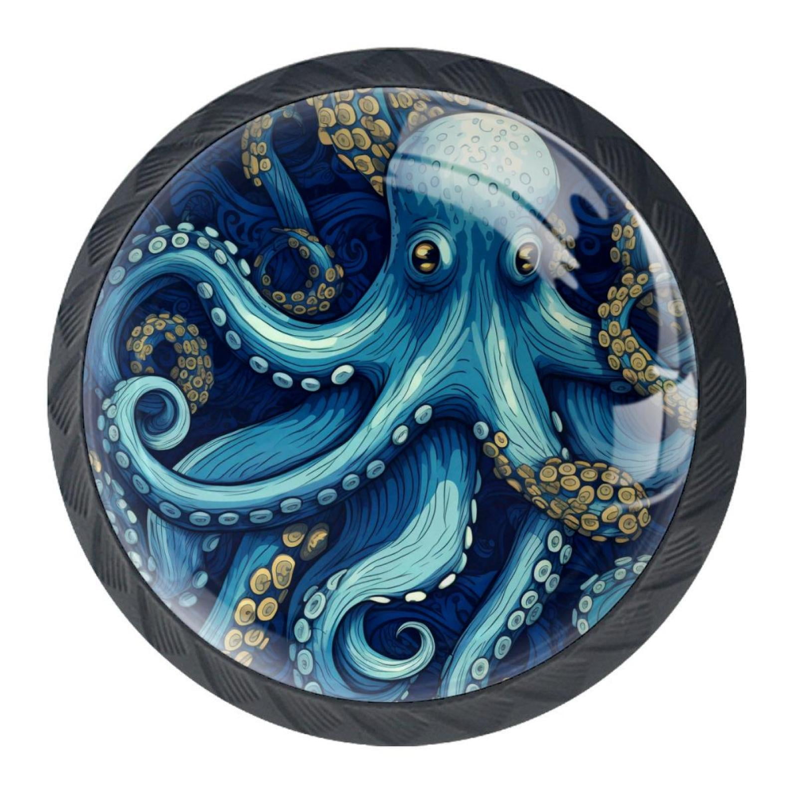 4 Pcs Octopus Knobs for Kitchen Cabinet Cupboard Dresser Bookcase ...