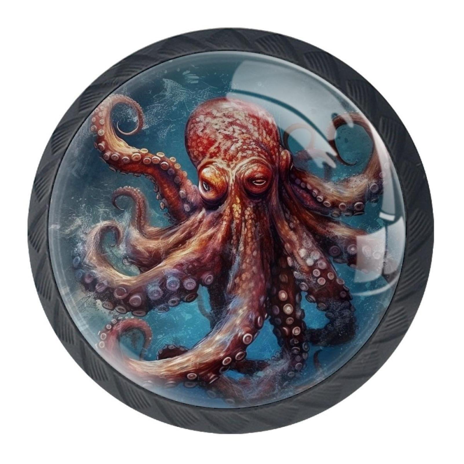 4 Pcs Octopus Knobs for Kitchen Cabinet Cupboard Dresser Bookcase ...