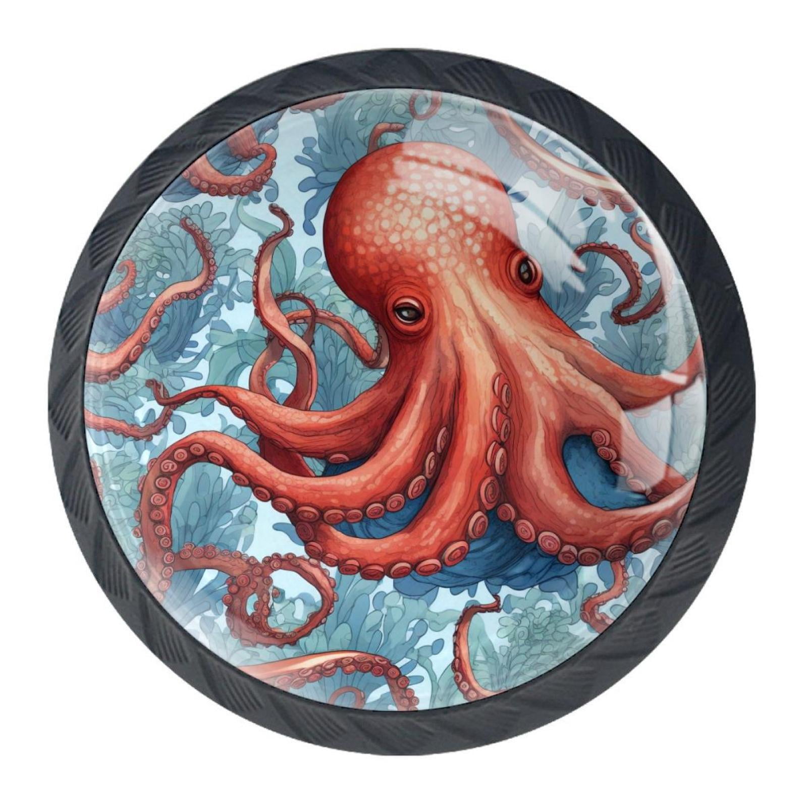 4 Pcs Octopus Knobs for Kitchen Cabinet Cupboard Dresser Bookcase ...