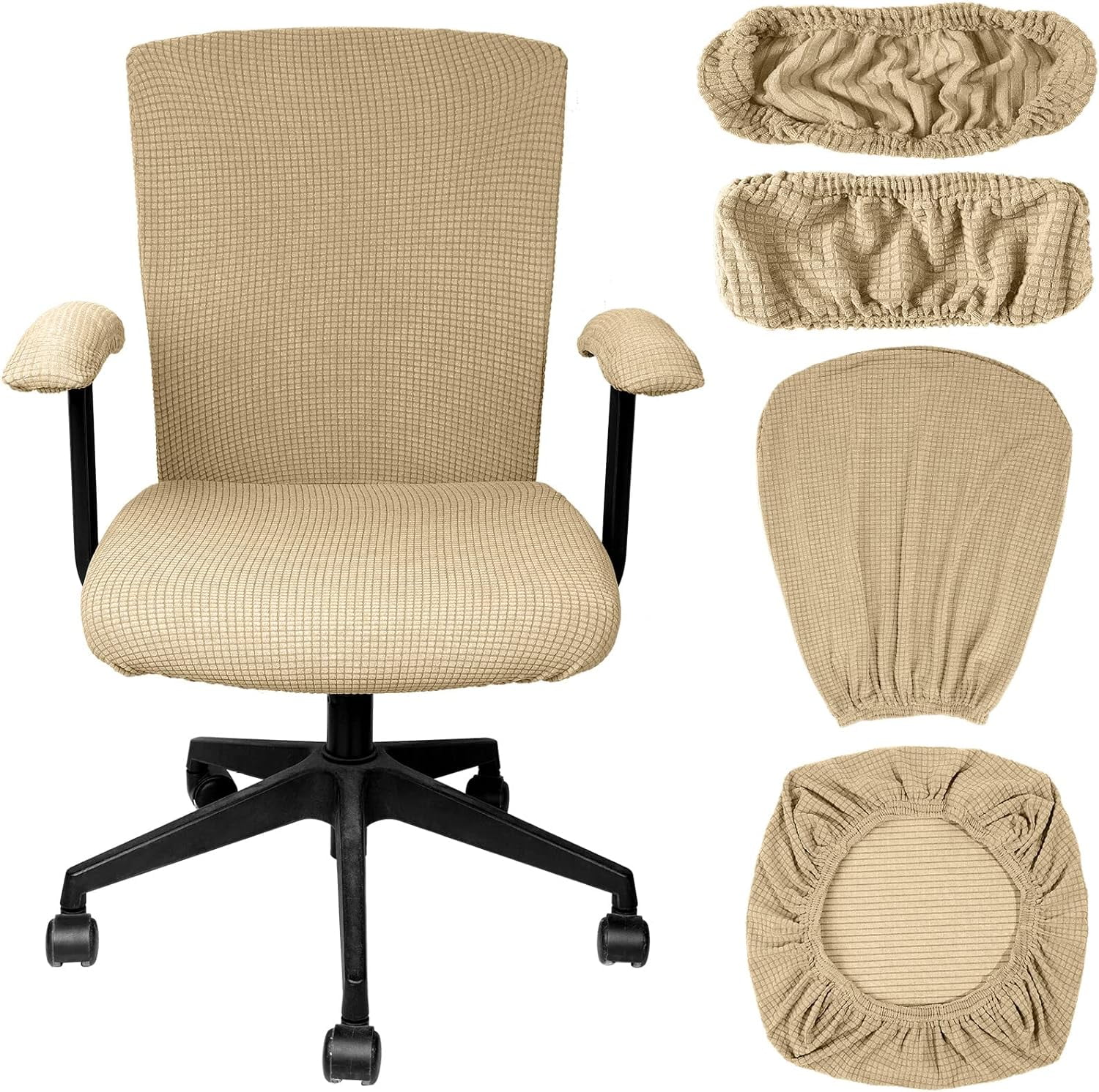 4 Pcs Office Chair Covers Set Computer Universal Protective Stretchable ...