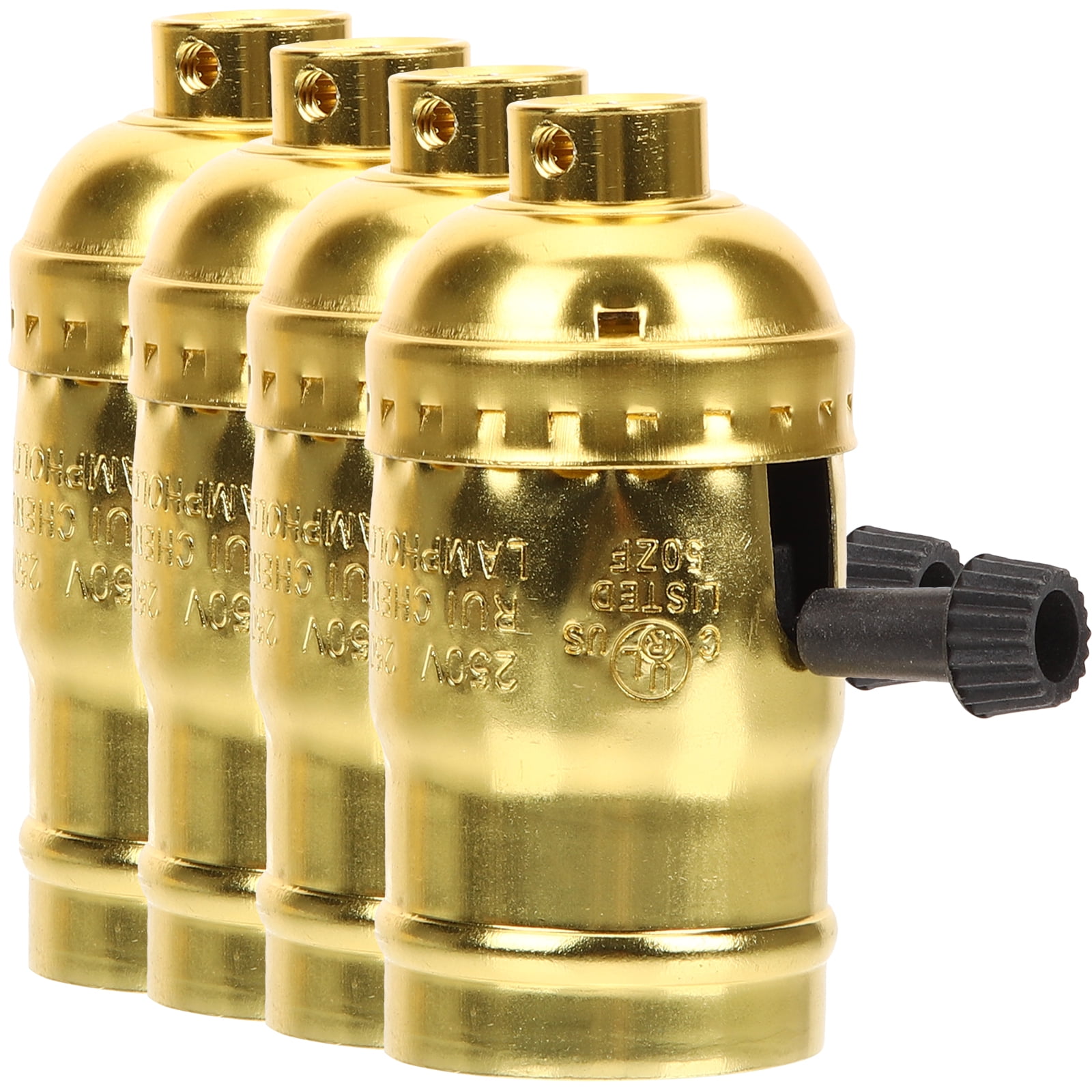 4 Pcs Outdoor Light Socket Bulb Lamp Kit Multi Plug Outlet Golden ...