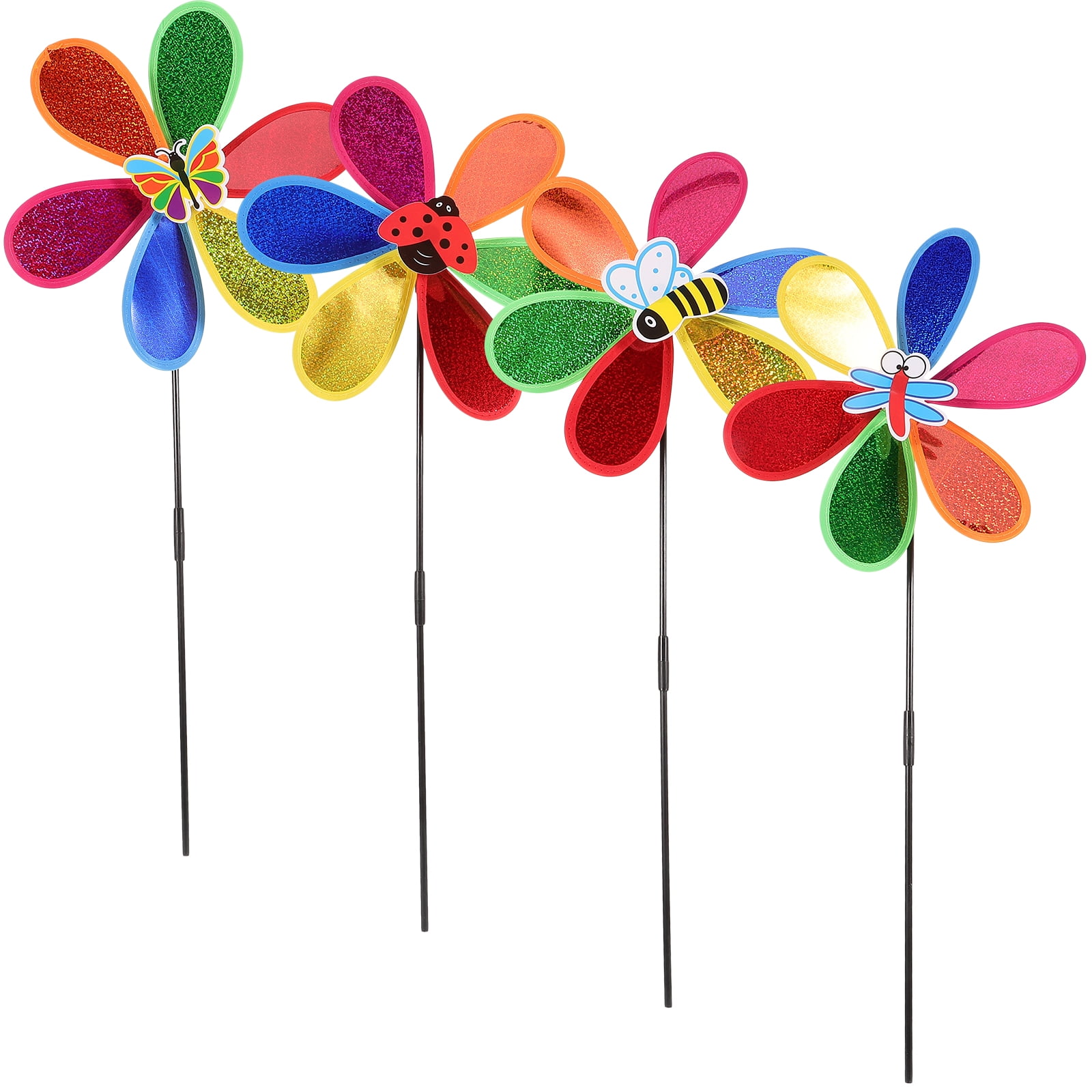 4 Pcs Outdoor Windmill Decor Garden Solar Spotlights Patio Spinner ...