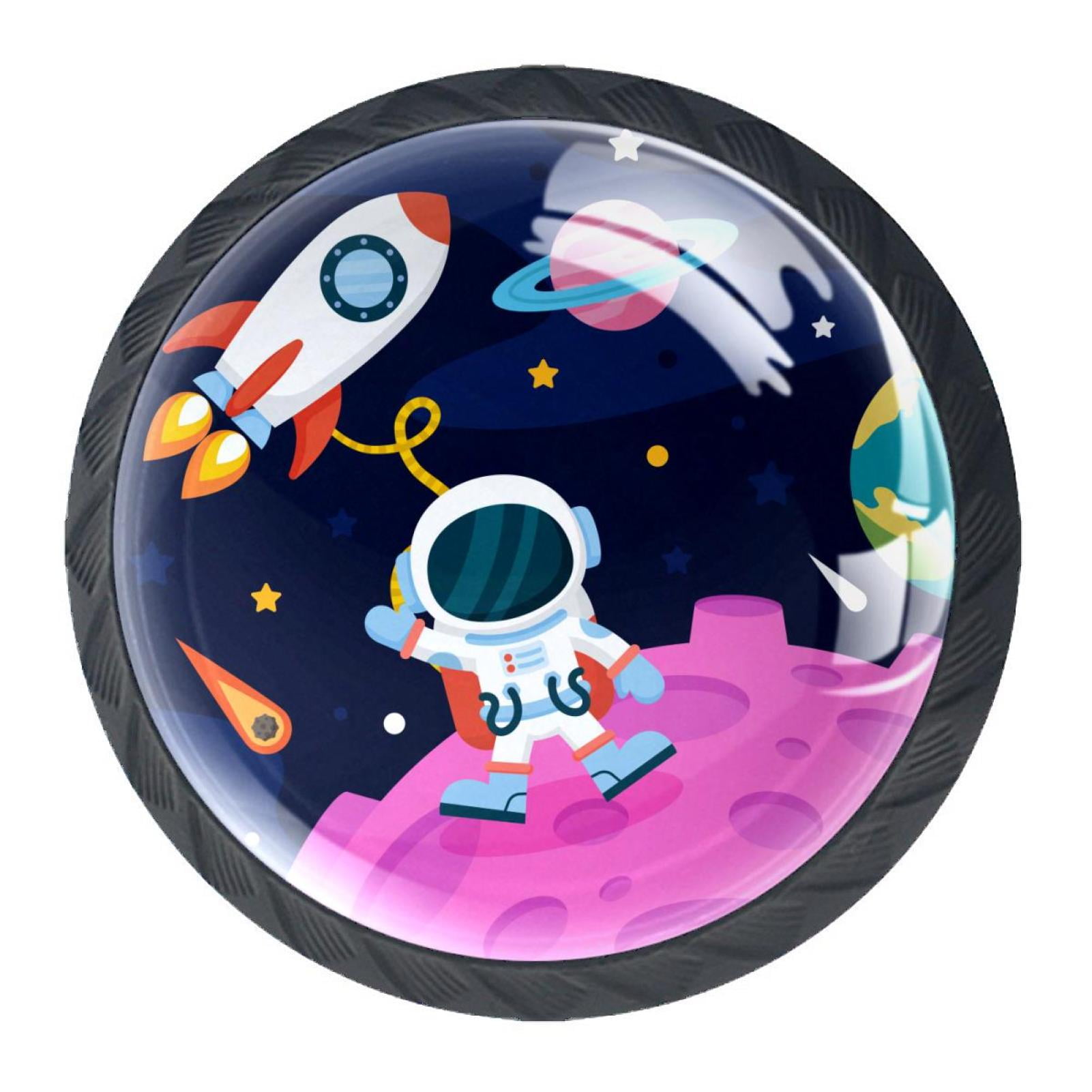 4 Pcs Outer Space Planet Rocket Knobs for Kitchen Cabinet Cupboard Dresser Bookcase Drawer Pulls ...