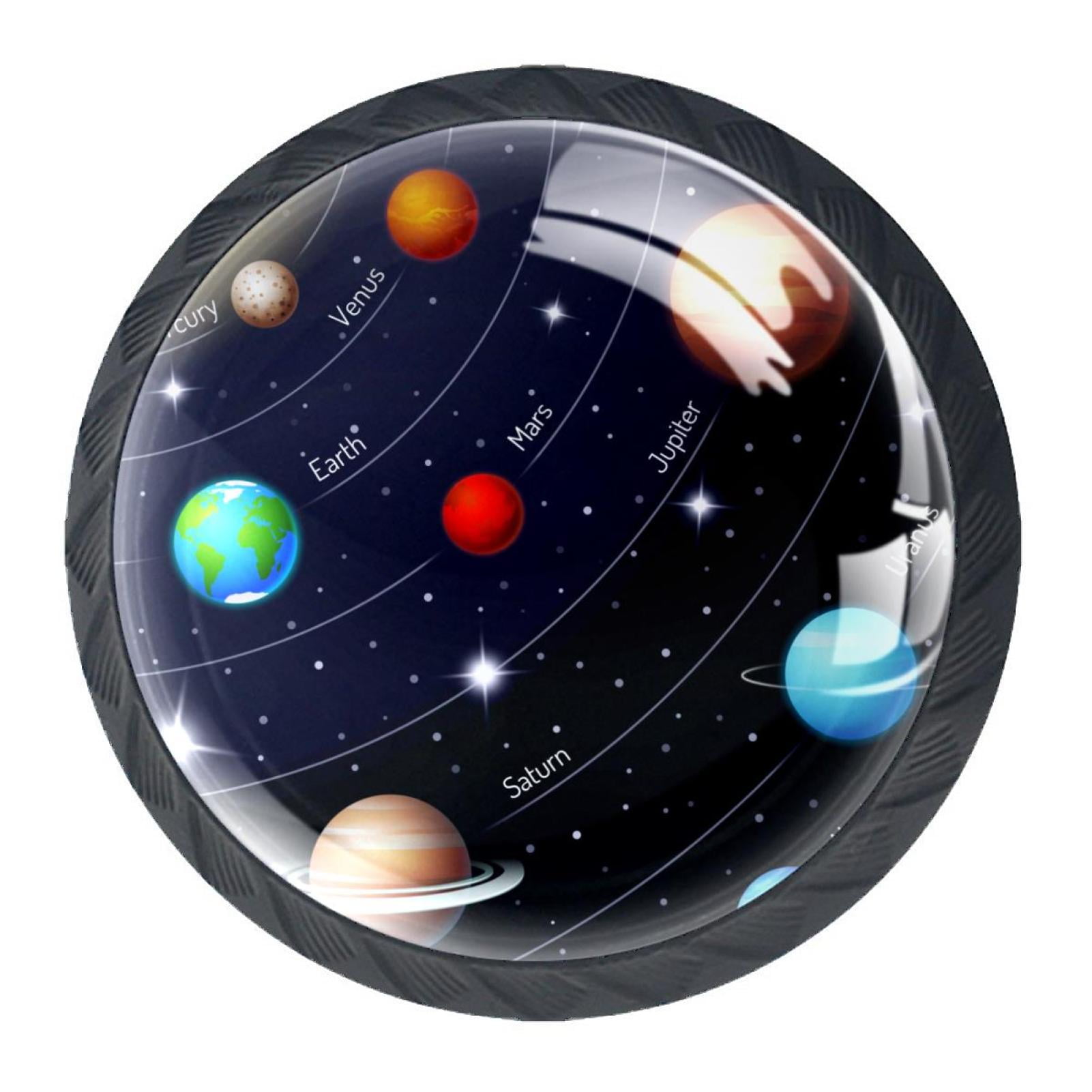 4 Pcs Outer Space Solar System Knobs for Kitchen Cabinet Cupboard Dresser Bookcase Drawer Pulls ...