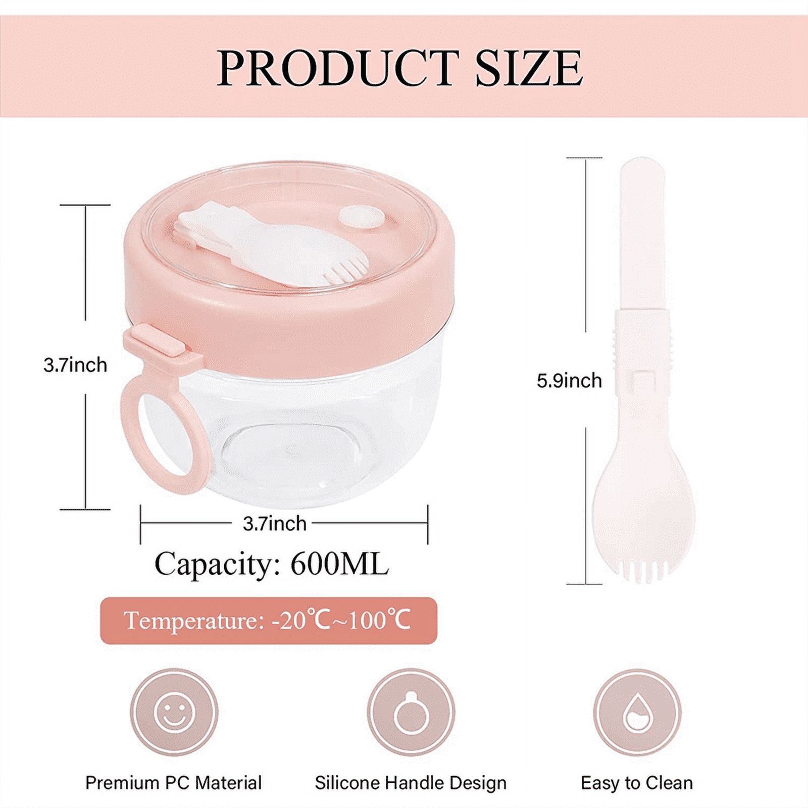 4 Pcs Overnight Oats Container with Lids and Spoons, 20 Oz Oats Jars ...