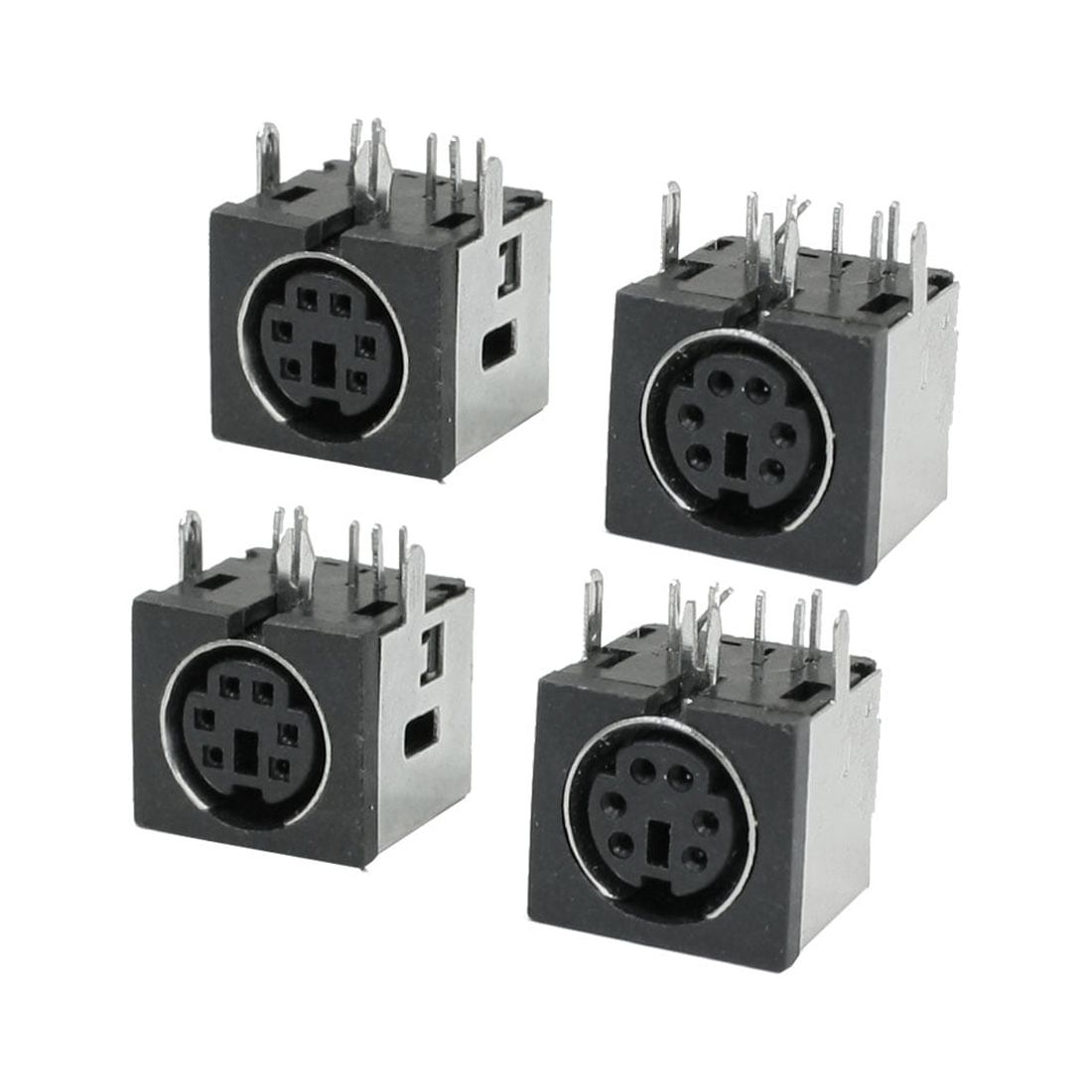 4 Pcs PCB Mount Female DIN 6 Pin S-video Sockets Connectors - Walmart.com