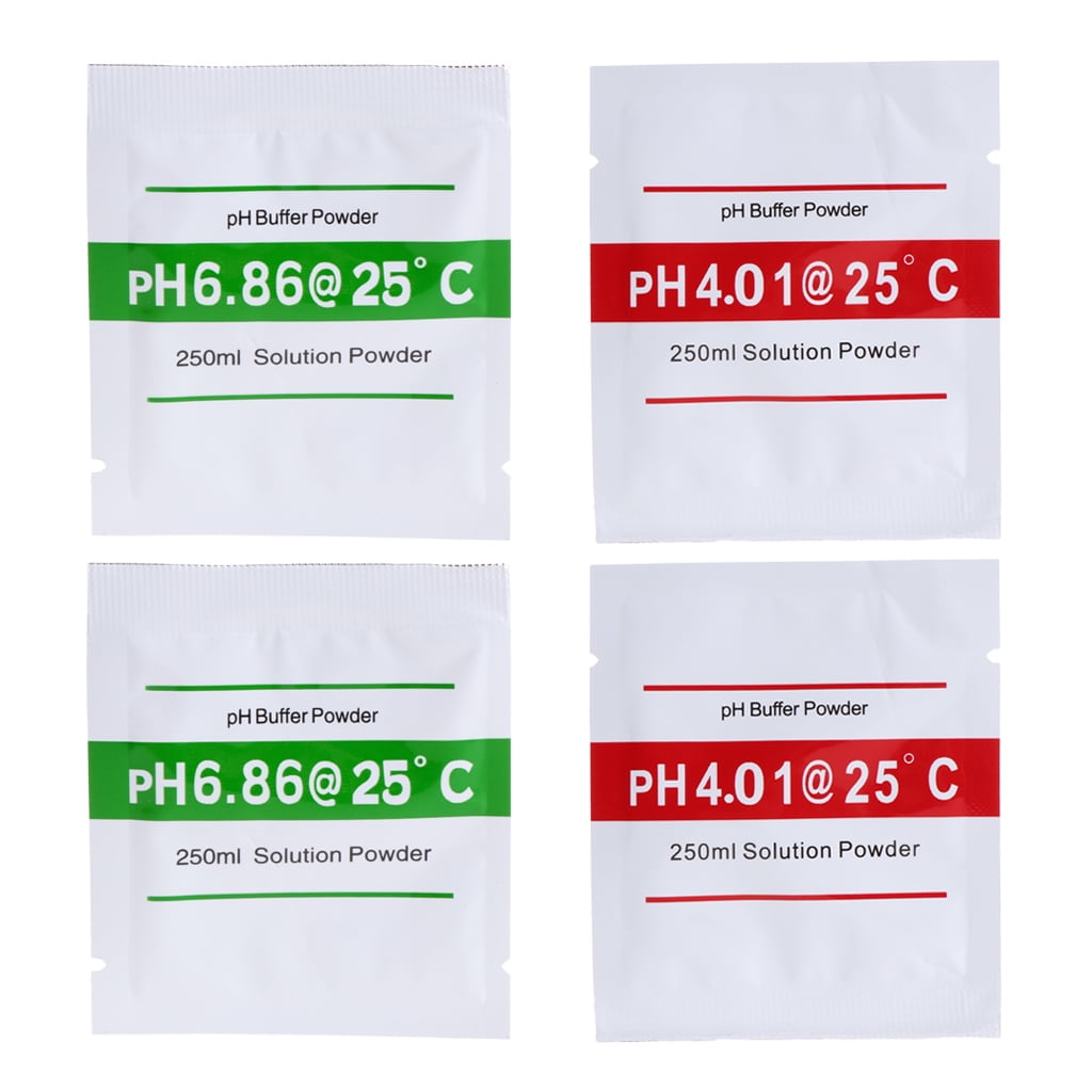 4 Pcs PH Buffer Solution Powder for PH Test Meter Measure Calibration ...