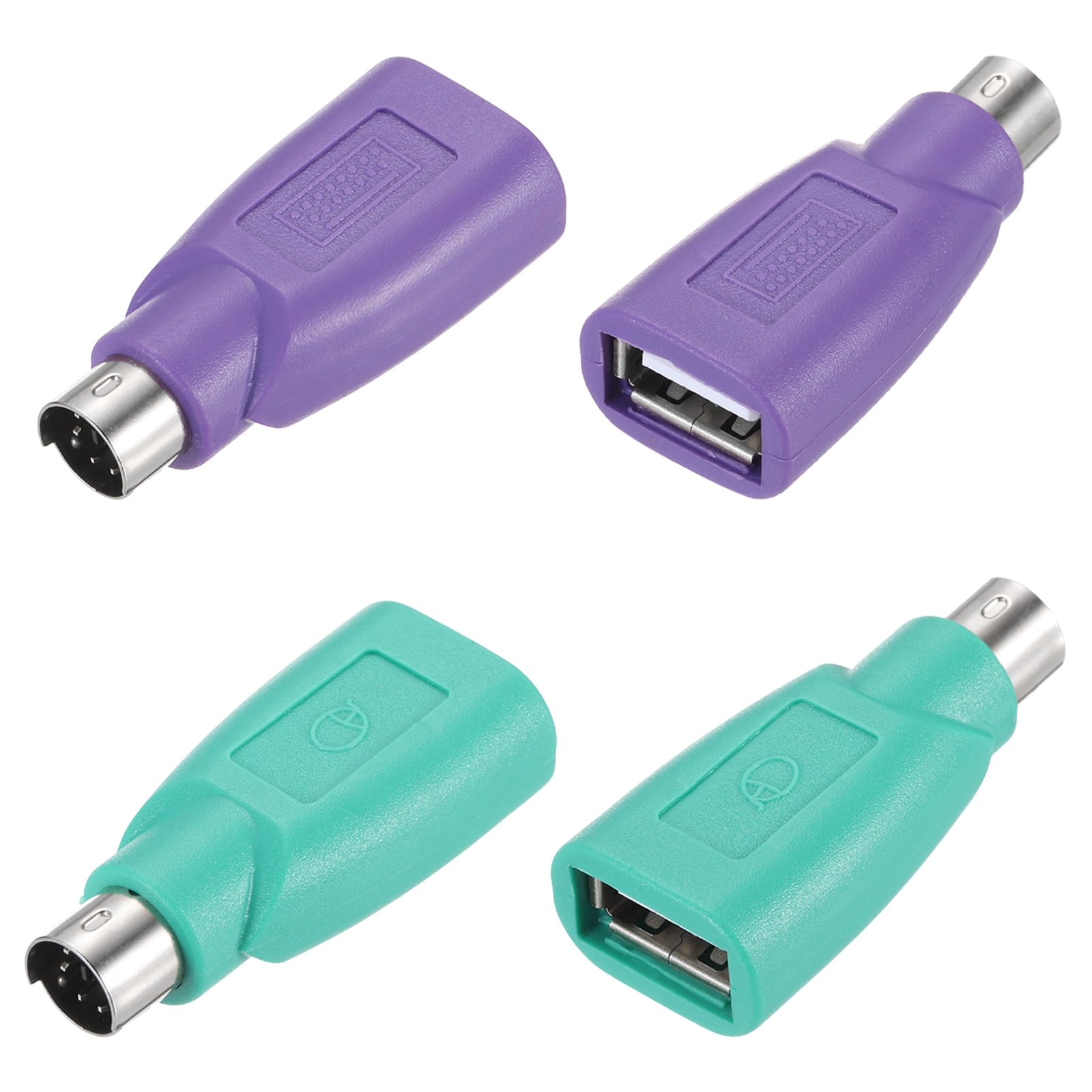 Uxcell 4Pcs PS/2 to USB Port, PS/2 to USB Adapter PS/2 Male to USB ...