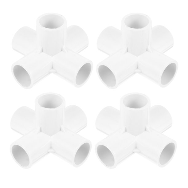 4 Pcs PVC 5-way Pipe Adapter Elbow Fitting Water Hose Plastic Fittings ...