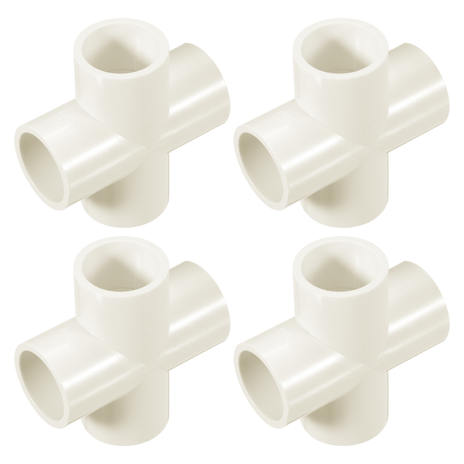 4 Pcs PVC Fitting, Cross 4 Way PVC Fitting 20mm PVC Connectors PVC ...