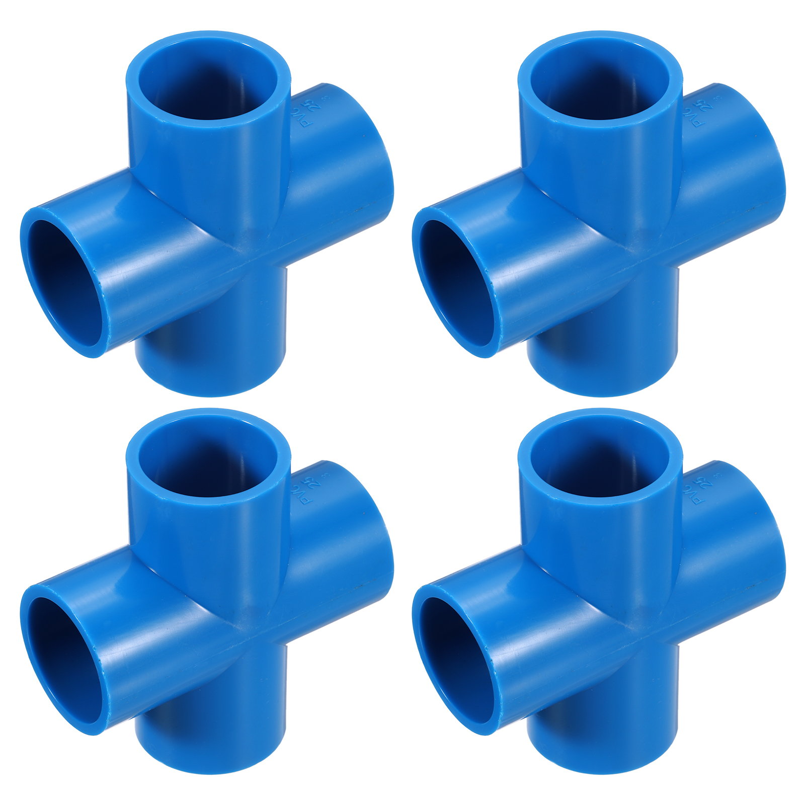 4 Pcs PVC Fitting, Cross 4 Way PVC Fitting 25mm PVC Connectors PVC ...