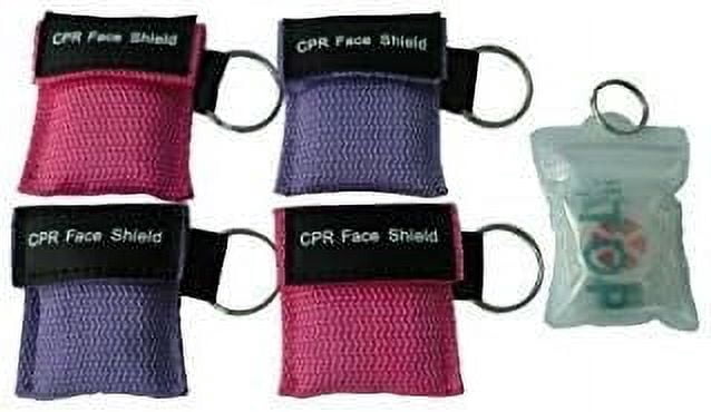 4 Pcs/Pack CPR Barrier with Keychain CPR Face Shield with 1-Way Valve ...