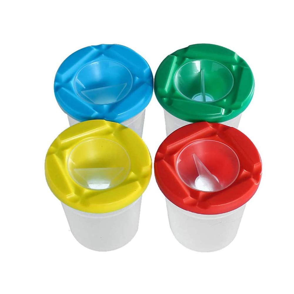 4 Pcs Paint Cups,Paint Pots,Painting Water Pots,No Spill Paint Cups Set ...
