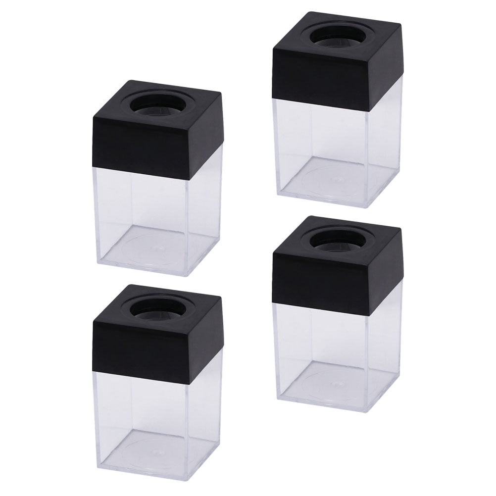 4 Pcs Paper Clip Barrel Square Magnets Clips Container Binder Holder ...