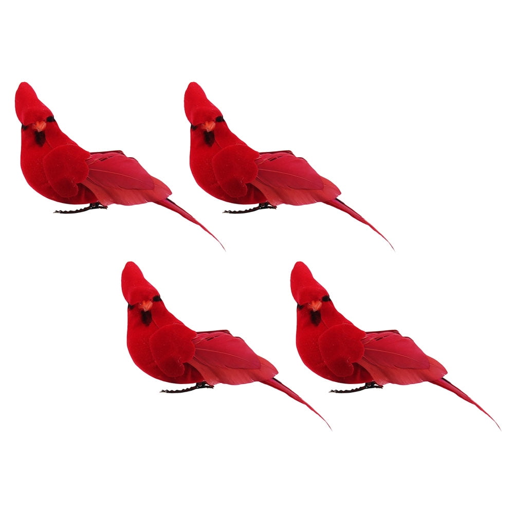 4 Pcs Parrots Bird Feeder Simulation Foams Feathered Models Lifelike ...