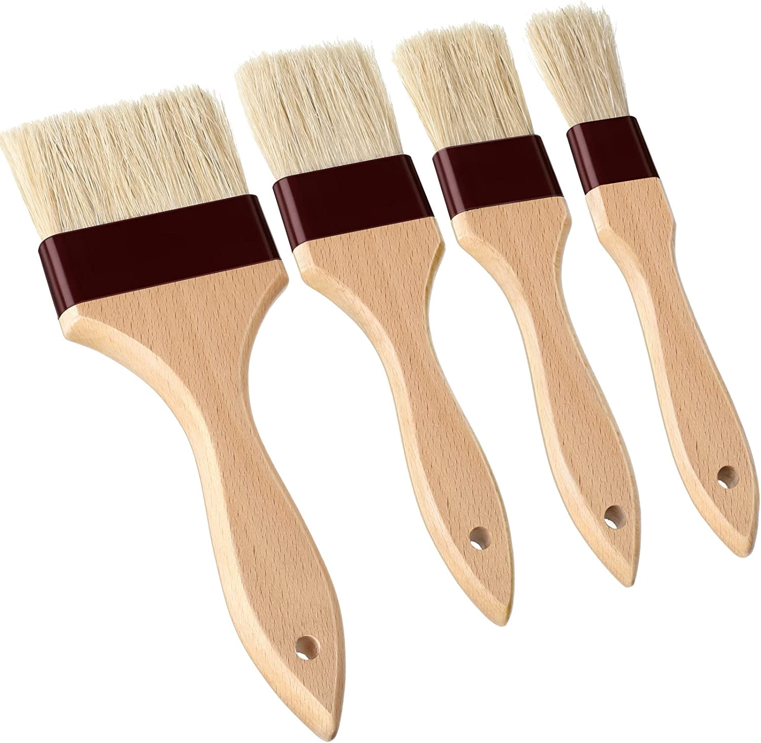 4 Pcs Pastry Brush, Natural Bristle Basting Brush for Cooking and ...
