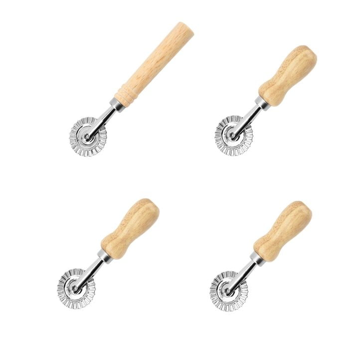 4 Pcs Pastry Wheel Cutter - Pasta Cutter Wheel - Ravioli Crimper Cutter ...