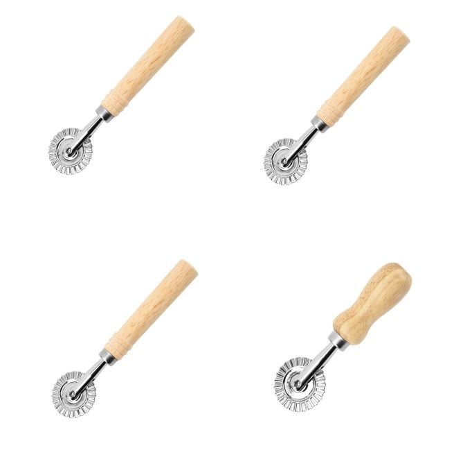 4 Pcs Pastry Wheel Cutter - Pasta Cutter Wheel - Ravioli Crimper Cutter ...