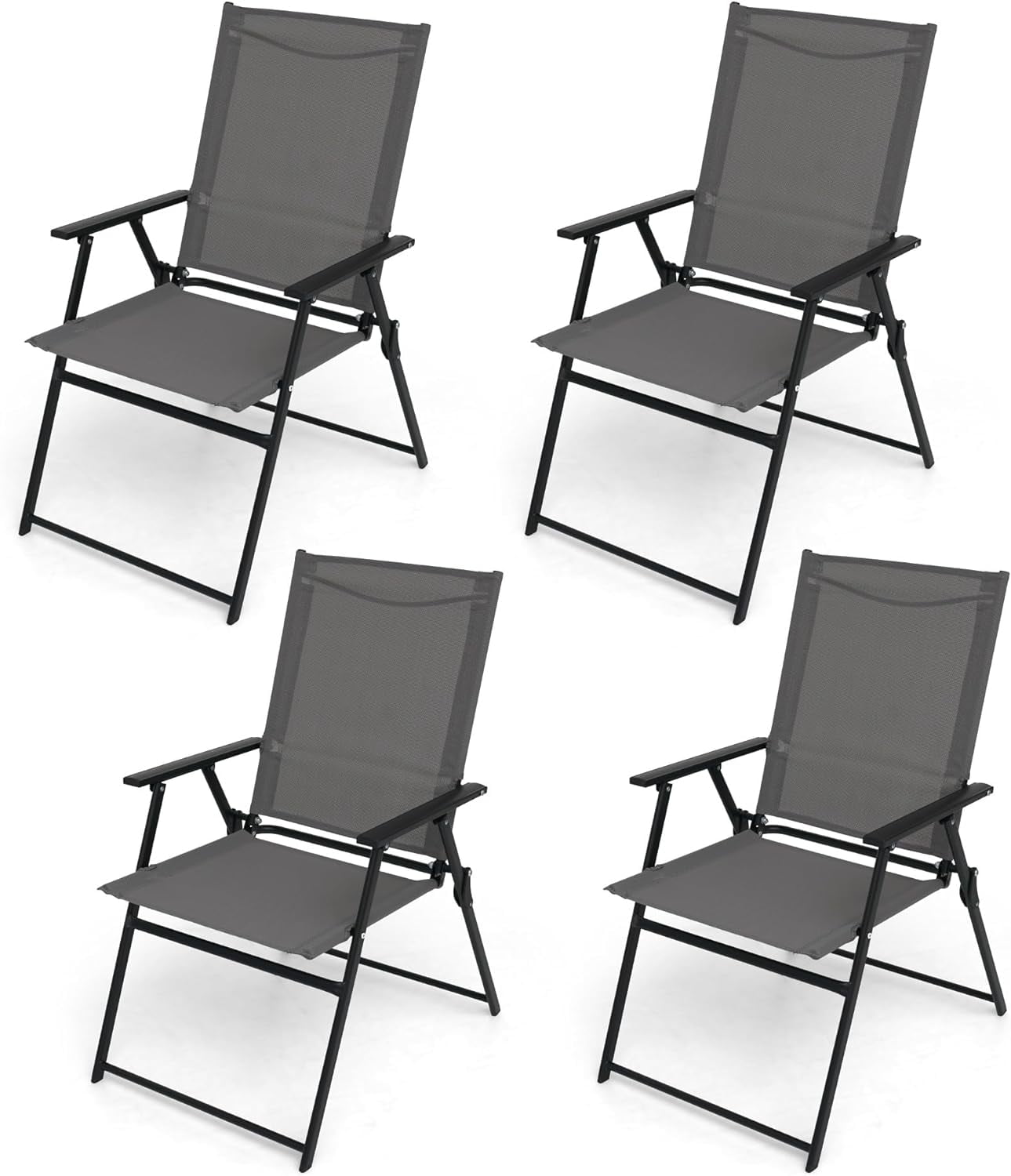 4 Pcs Patio Dining Chairs with Armrests Folding Outdoor Chairs Used for ...