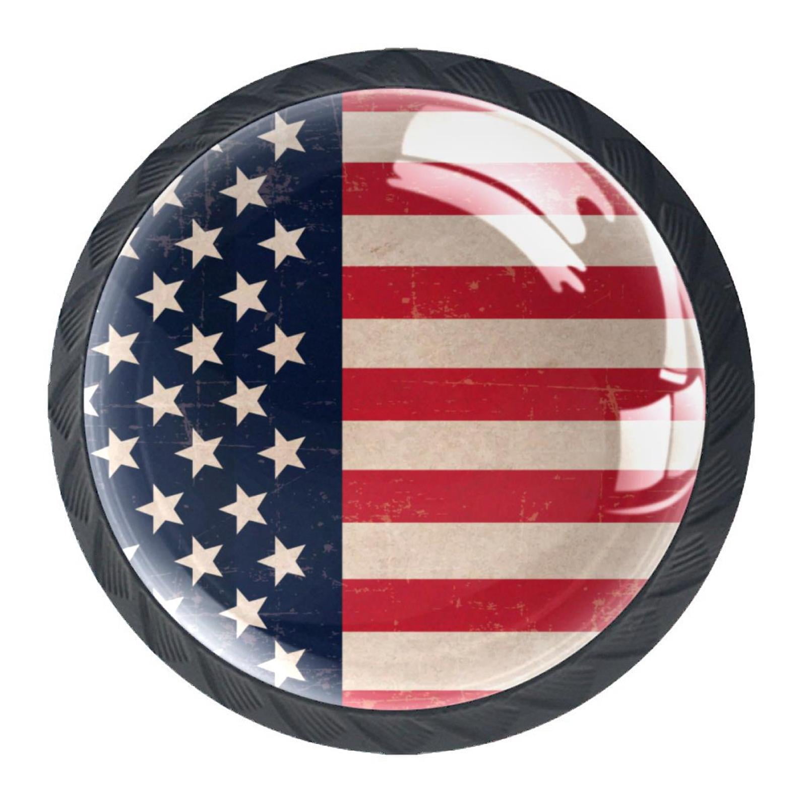 4 Pcs Patriotic American Flag Knobs for Kitchen Cabinet Cupboard ...