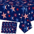 4 Pcs Patriotic Plastic Tablecloth Red White Blue Star Disposable Table ...