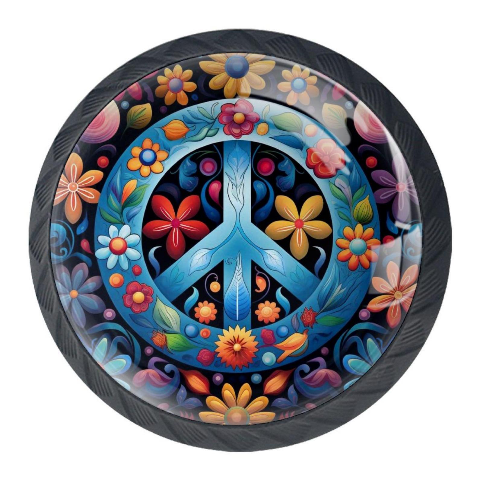 4 Pcs Peace Sign Knobs for Kitchen Cabinet Cupboard Dresser Bookcase ...