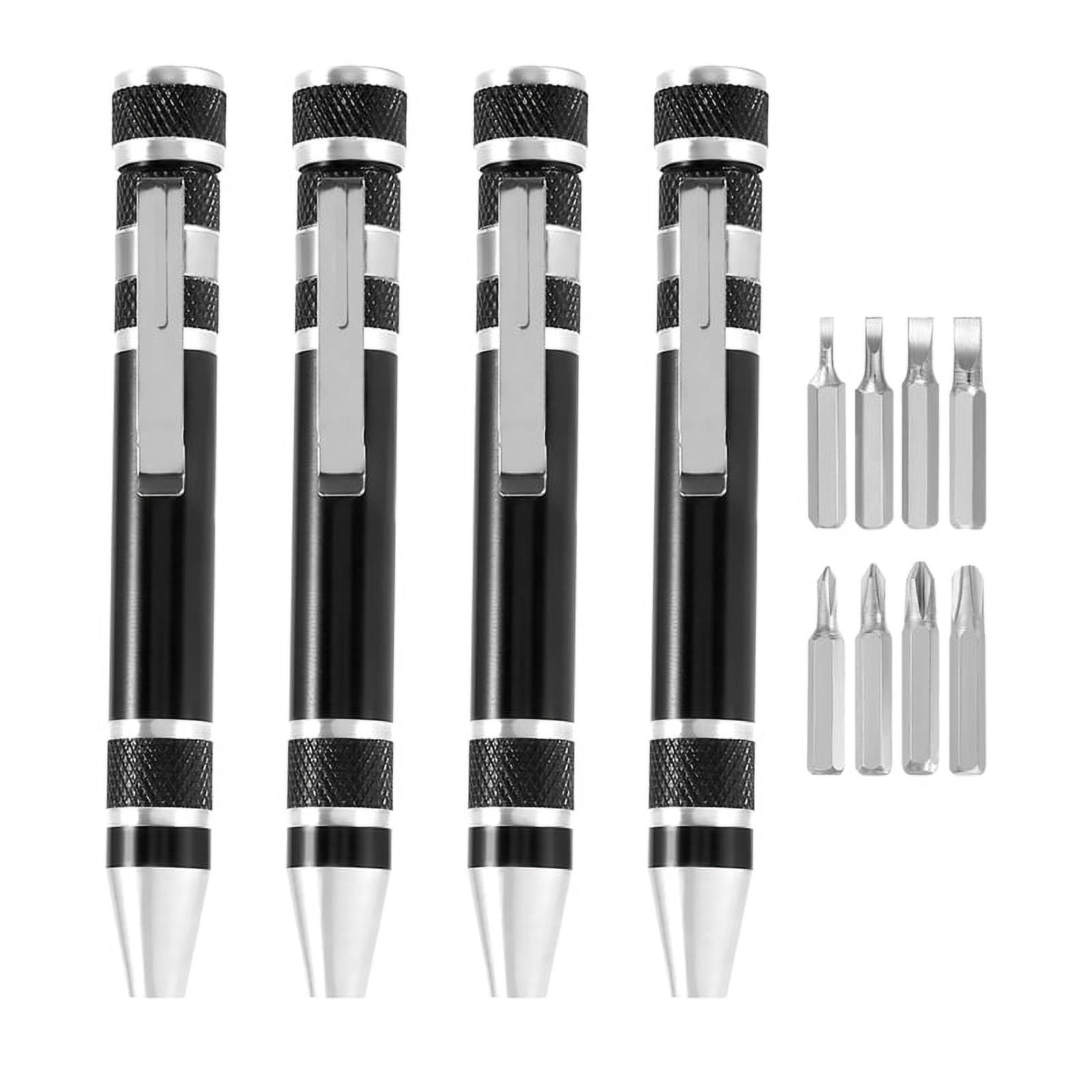 4 Pcs Pen Screwdriver Handy Tool 8 in 1 Magnetic Pocket Screwdriver ...