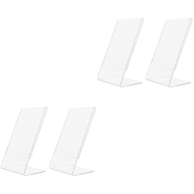 4 Pcs Photo Frame Acrylic Price Tag Stand Display Shelves Picture ...