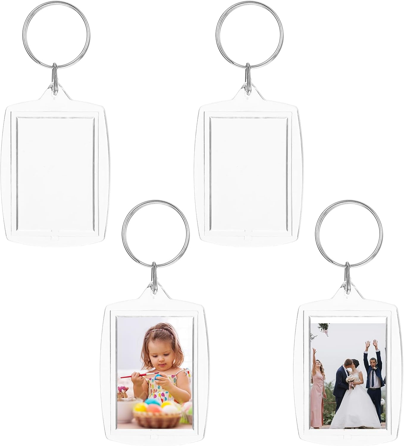 4 Pcs Photo Keychain Picture Keychain Acrylic Keychain Blanks Acrylic ...