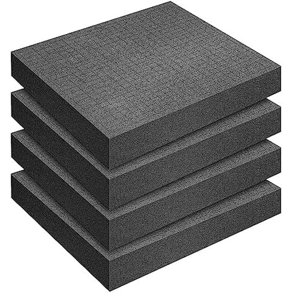4 Pcs Pick and Pluck Foam Insert - 12 x 12 x 2 Inch Pre Cube Sheet Foam ...