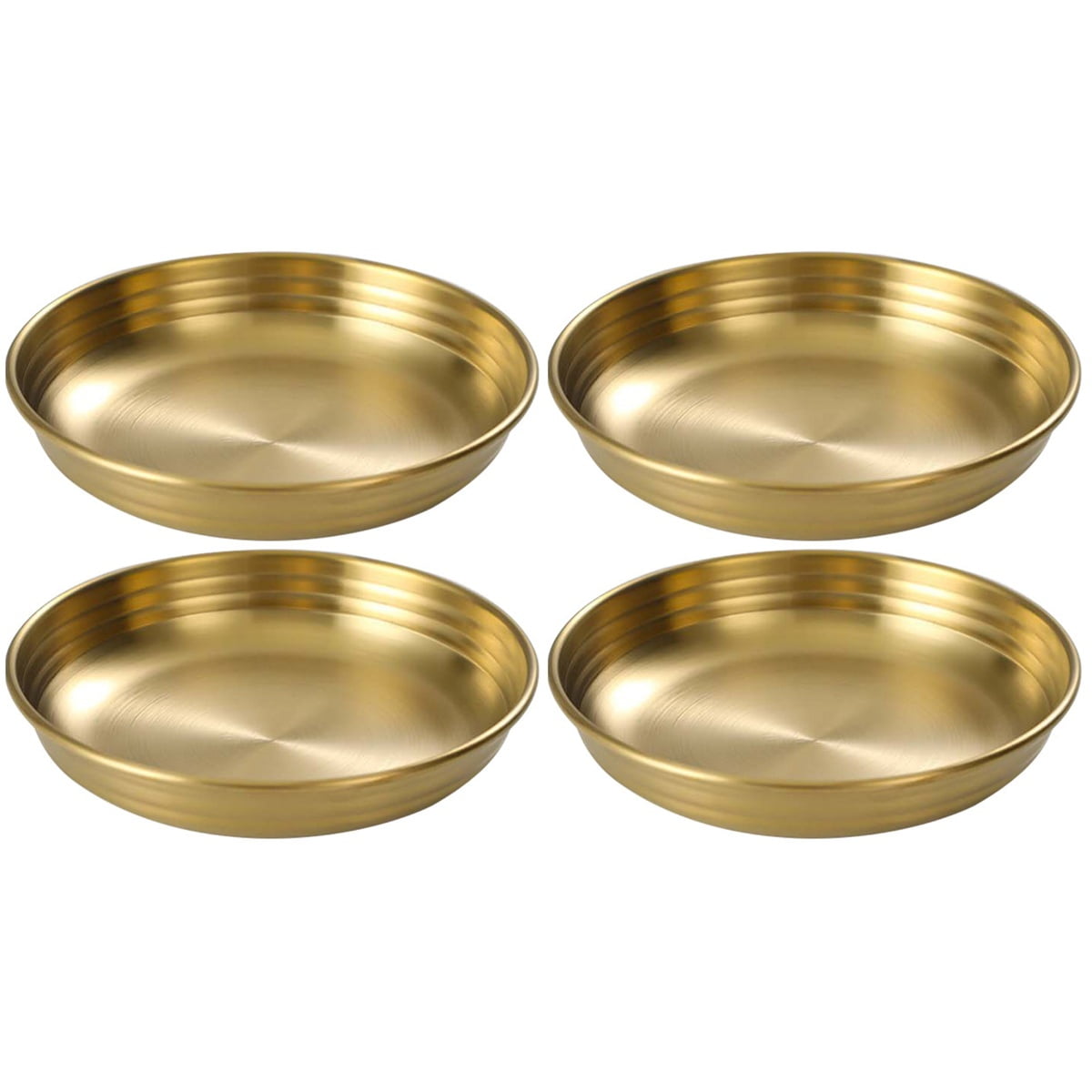 4 Pcs Pickle Dish Sauce Mini Pickles Metal Container Food Storage Plate ...