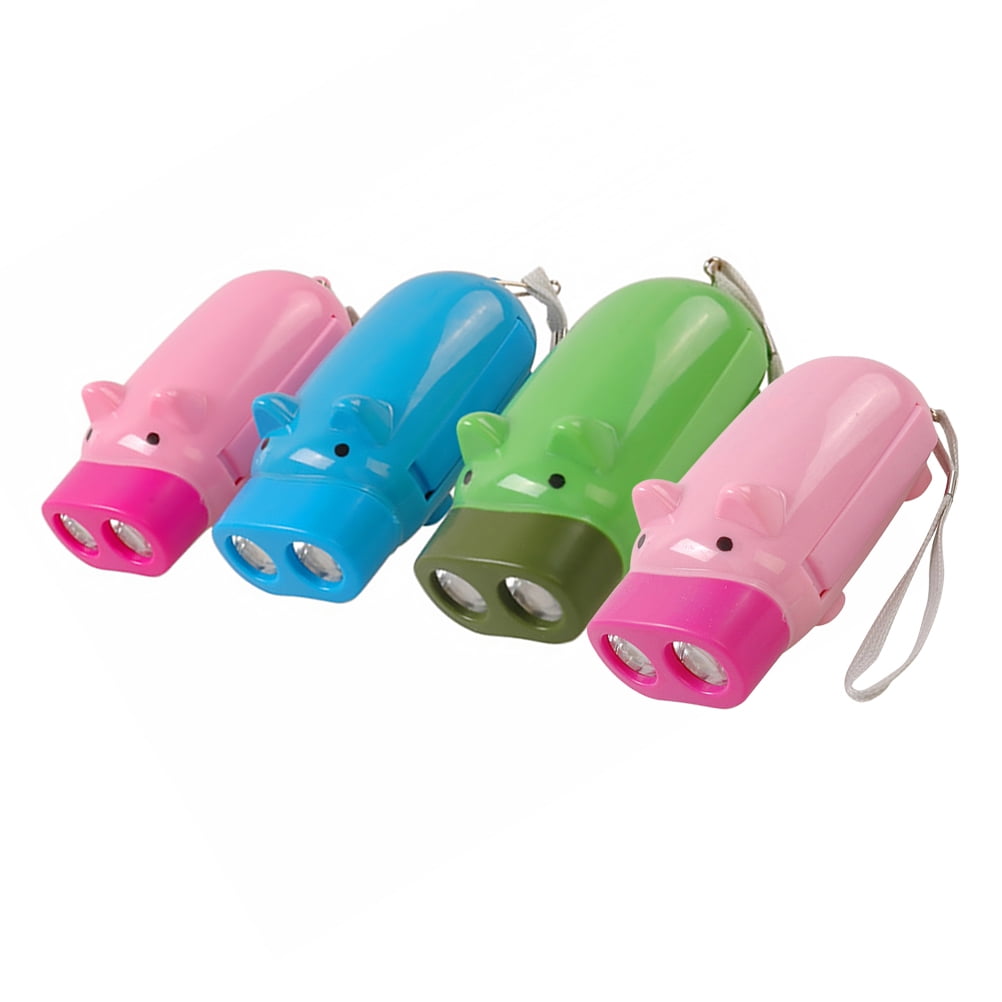 4 Pcs Pig Flashlight Hand Held for Children Rechargeable Outdoor Toys ...