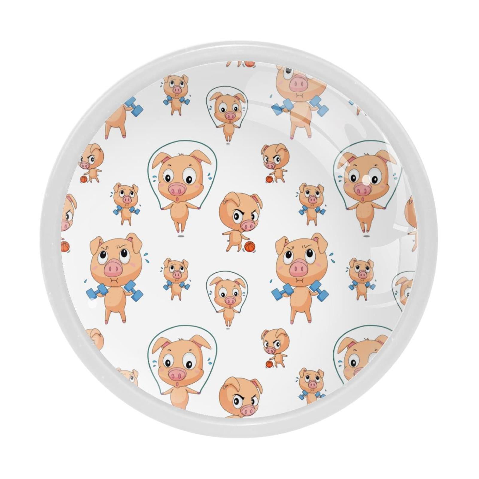 4 Pcs Pig Pattern Knobs for Kitchen Cabinet Cupboard Dresser Bookcase ...