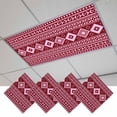 4 Pcs Pink Boho Fluorescent Light Covers Moroccan Geometric Striped ...