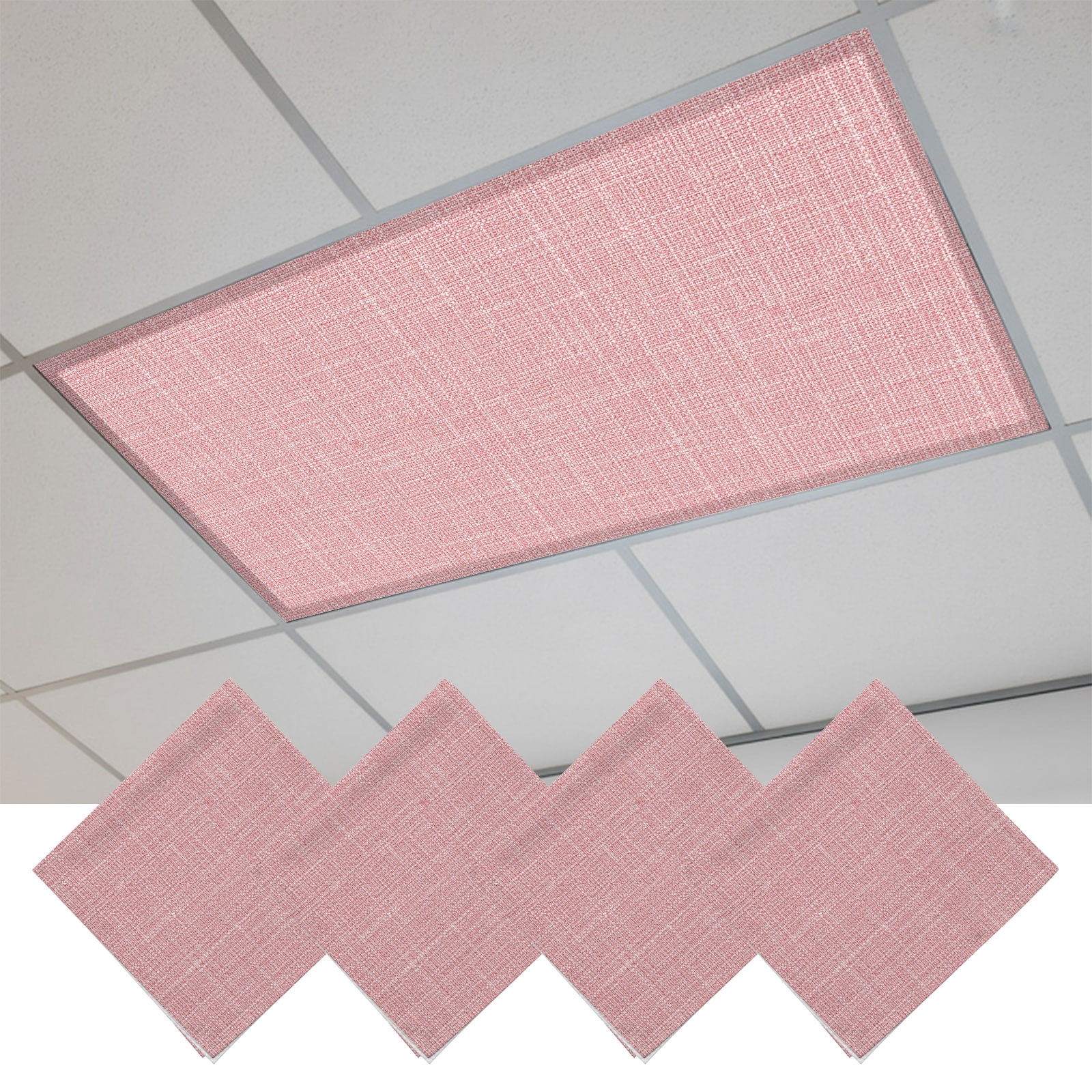 4 Pcs Pink Solid Fluorescent Light Covers Minimalist Cloth Dusty Pink ...