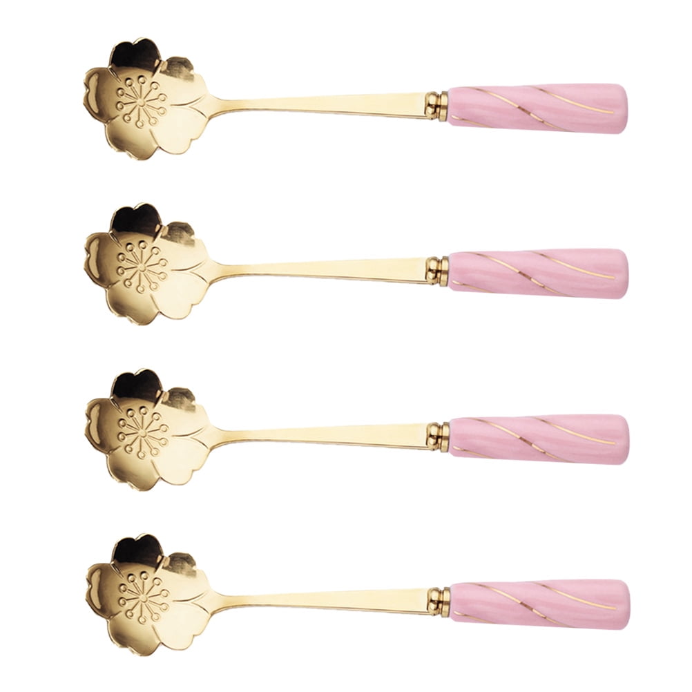 4 Pcs Pink Teaspoons Dessert Daily Tableware Toddler - Walmart.com