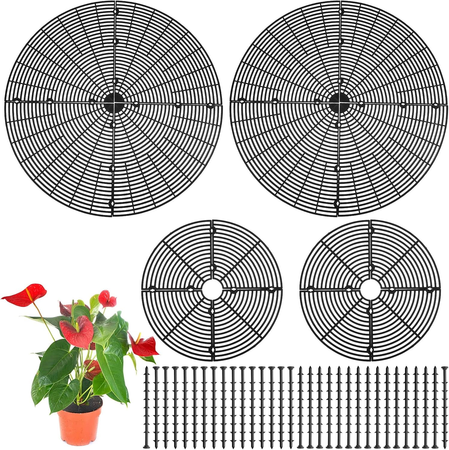 Customer reviews for 4 Pcs Plant Pot Grid Soil Protector Covers ...