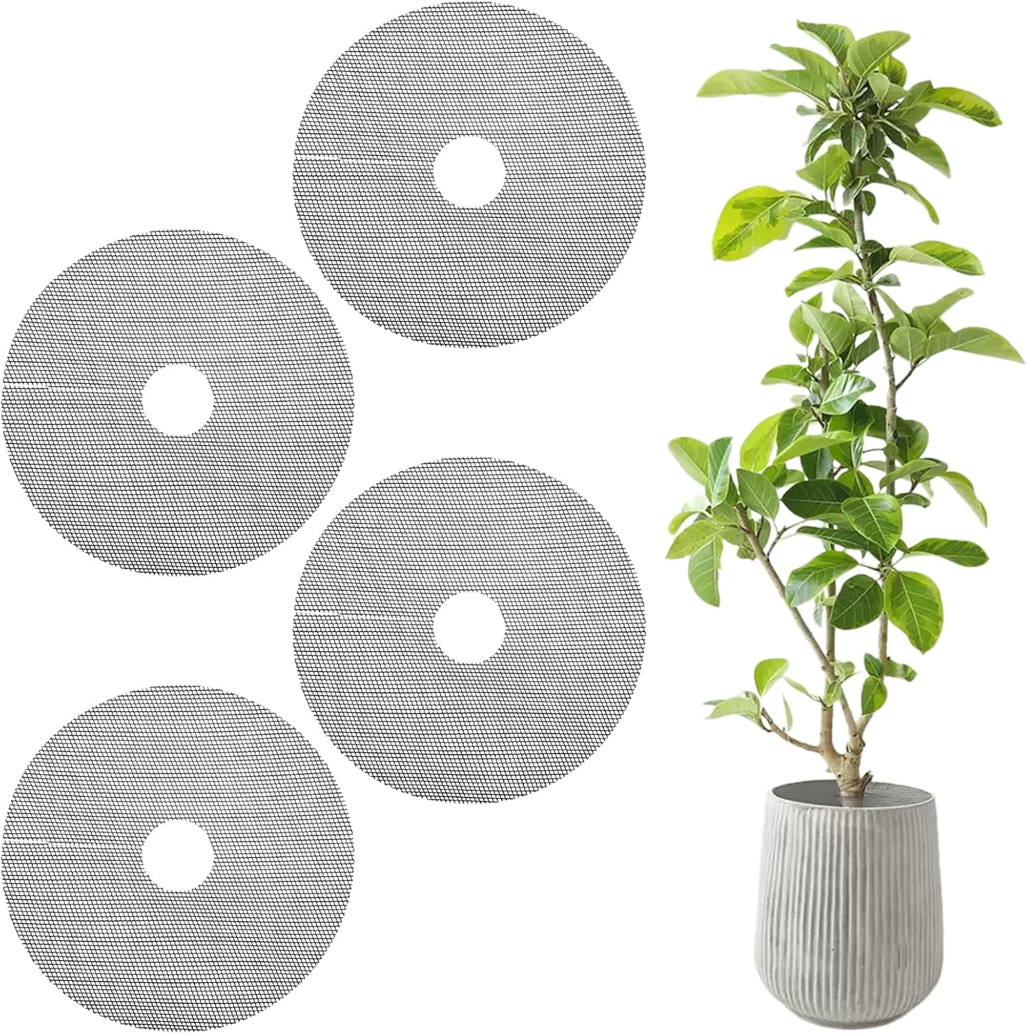 4 Pcs Plant Pot Grids, 11.8 Inch Cuttable Plant Pot Soil Covers ...